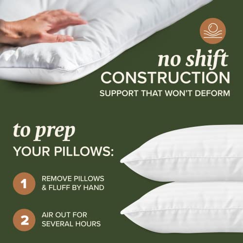Beckham Hotel Collection King Size Firm Down Alternative Bed Pillows Set of 2 - Cooling Foam Pillow for Back, Stomach or Side Sleepers