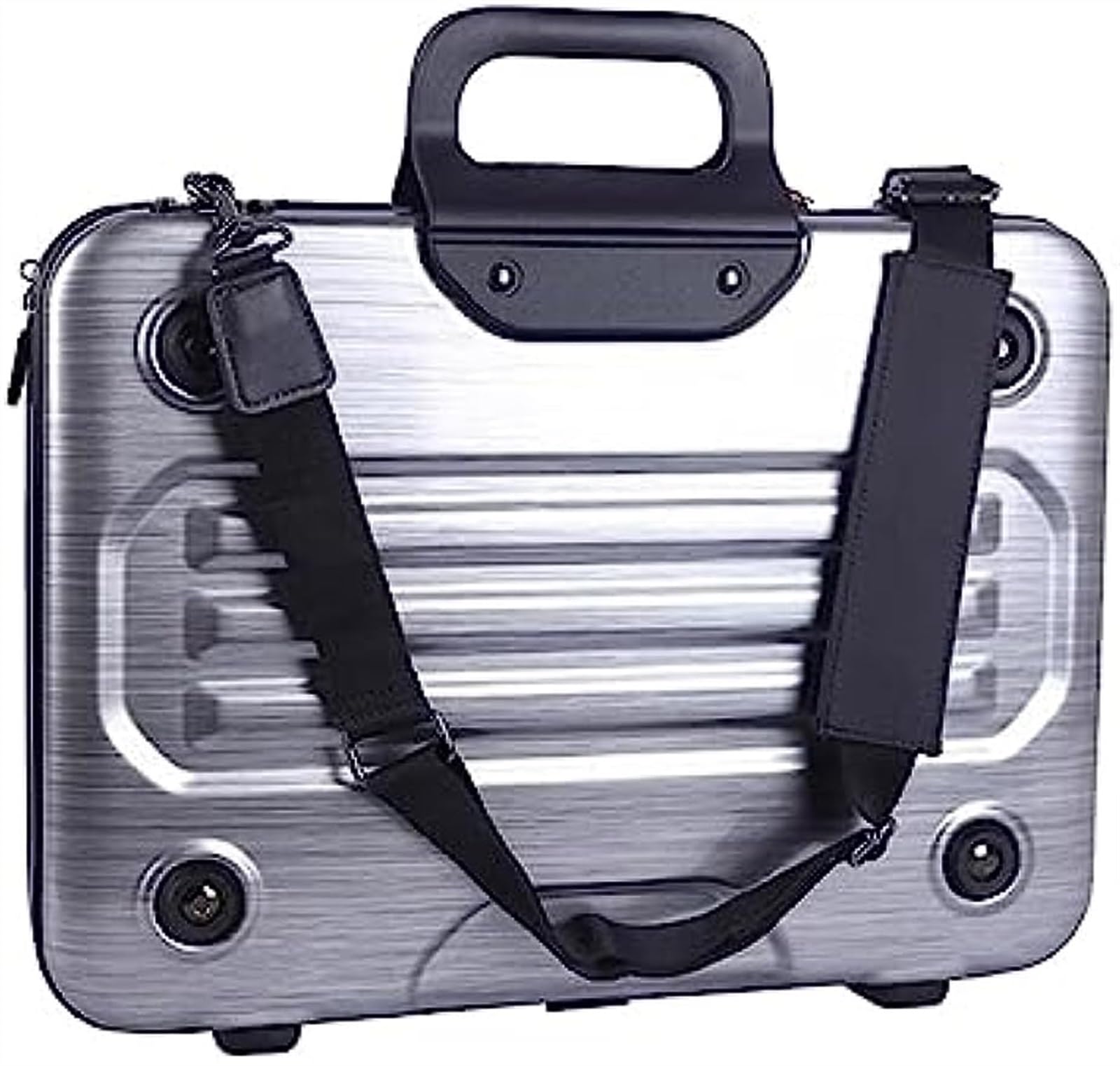 Metal Briefcase Tote Computer Case Bag Business Slim Shoulder Documentation Office Lawyer Briefcase (Color: Silver) (Color : Silver, Size : 13.3in)