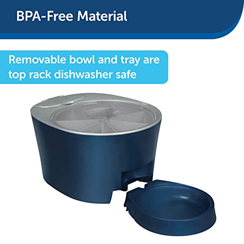 PetSafe 6 Meal Programmable Pet Food Dispenser, Automatic Dog and Cat Feeder - Dry Kibble or Semi-Moist Pet Food, Slow Feed Portion Control (6 Cup/48 Ounce Capacity), Tamper-Resistant, Sleep Mode Blue