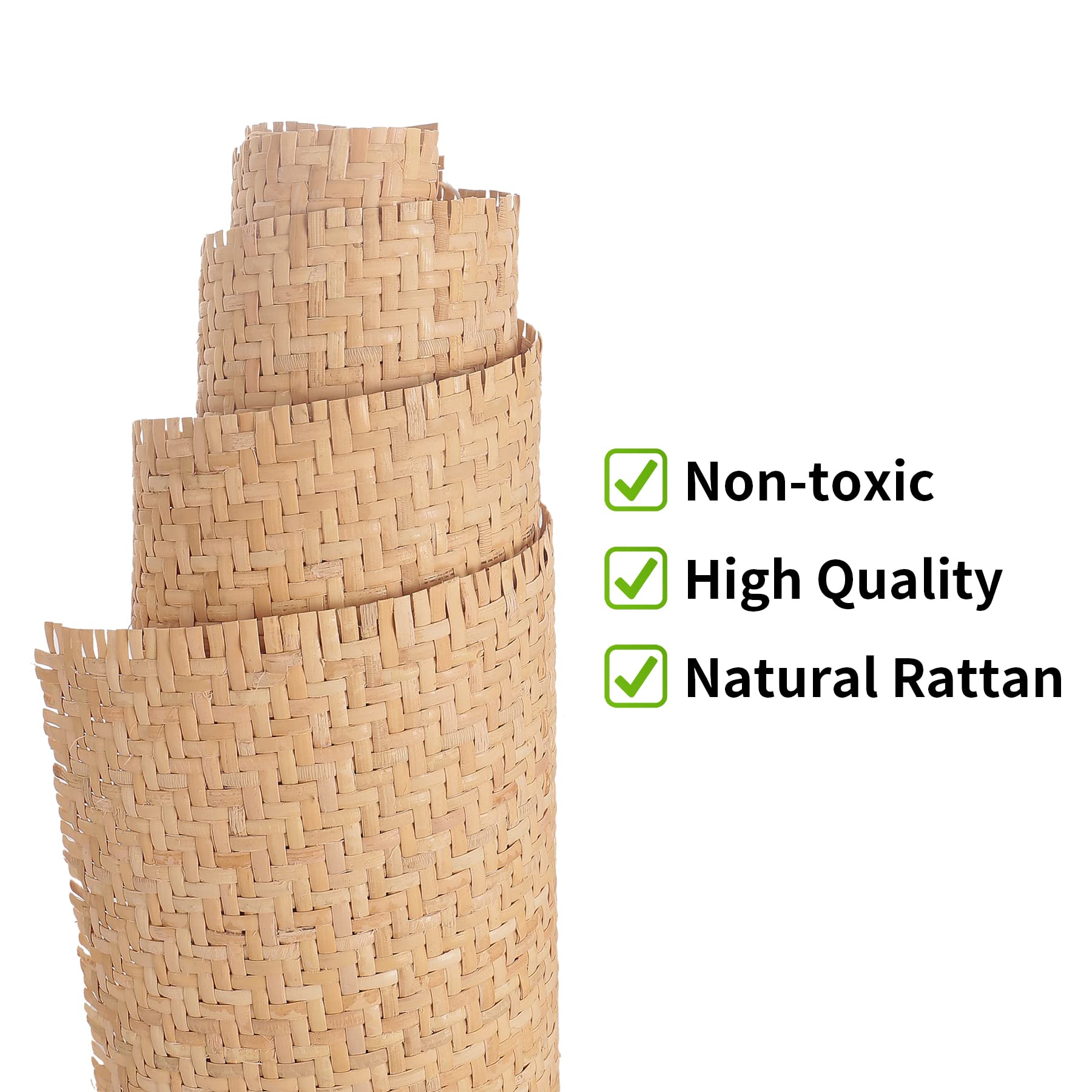 14"Width Natural Cane Webbing 3.3Ft, V Shape Rattan Webbing for Caning Projects, Woven Cane Roll for Furniture, Chair, Cabinet, Ceiling, Basket