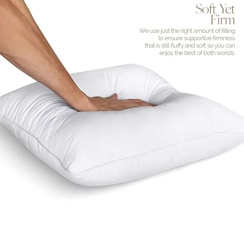 King Size Pillows for Bed Pillows Made in USA by Looms and Linens King Sham Insert Pillow 20 x 36 Flat Sleeping Pillow Insert for Bedroom Washable Pillow Inserts