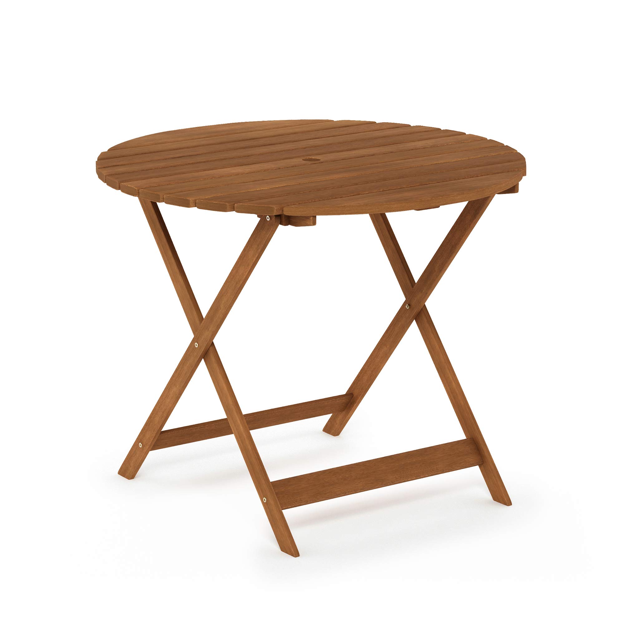 Furinno FG19018F Tioman Outdoor Hardwood Nation Round Dining Table, Natural