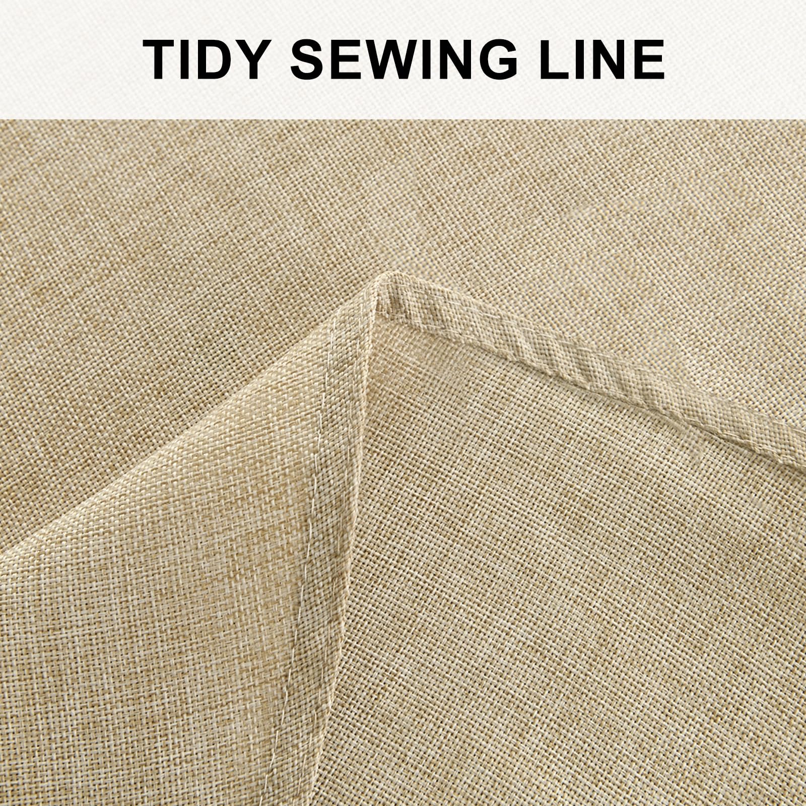 Hiasan Round Linen Tablecloth 60 Inch - Table Cloth Round Tablecloth Wrinkle and Stain Resistant Washable Polyester Fabric for Dining Room Kitchen Party, Beige