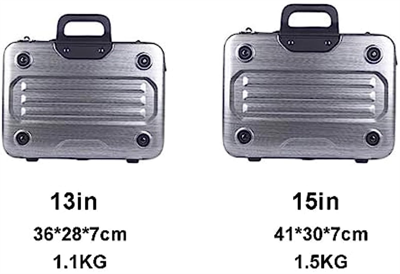 Metal Briefcase Tote Computer Case Bag Business Slim Shoulder Documentation Office Lawyer Briefcase (Color: Silver) (Color : Silver, Size : 13.3in)