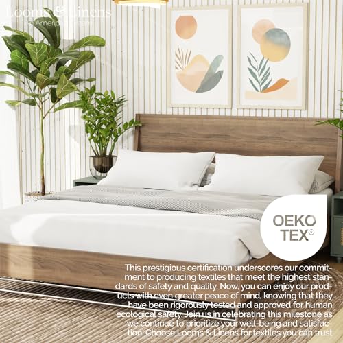 King Size Pillows for Bed Pillows Made in USA by Looms and Linens King Sham Insert Pillow 20 x 36 Flat Sleeping Pillow Insert for Bedroom Washable Pillow Inserts