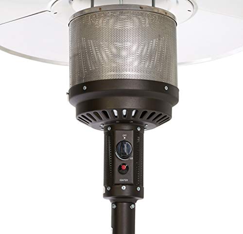 Amazon Basics 46,000 BTU Outdoor Propane Patio Heater with Wheels, Commercial & Residential - Sable Brown