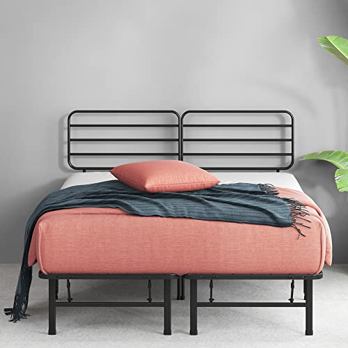 ZINUS SmartBase Mattress Foundation with Headboard / 14 Inch Metal Platform Bed Frame / No Box Spring Needed / Sturdy Steel Frame / Adjustable Headboard Height, Queen