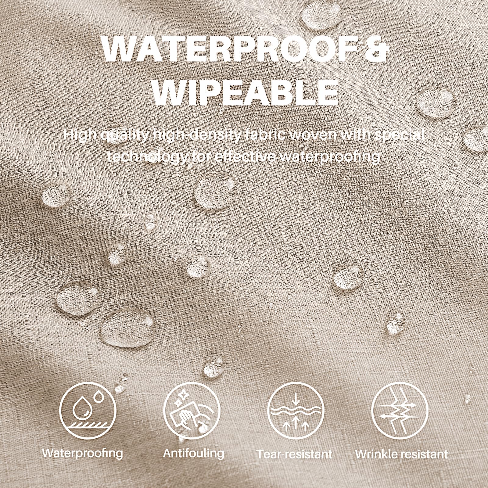 AUSSPVOCT Textured Linen 54 Inch Round Tablecloth Up to 36'' Tables, Waterproof Spill-Proof Fall Table Cloth Wrinkle Free Circle Dining Tablecover for Birthday Farmhouse Easter Holiday Party Decor