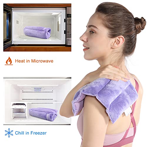SuzziPad Heating pad Microwavable, 8 x 12" Reusable Heat Pads for Pain Relief, Moist Heating Pads for Cramps, Muscle Ache, Joints, Back Pain, Neck, Shoulder, Warmer Heat Pack (Purple)