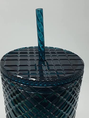 Starbucks Emerald Green Jeweled Tumbler Cold Cup 24oz Tumbler with Straw