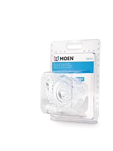 Moen 100710 Posi-Temp One-Handle Tub and Shower Replacement Knob Handle Kit, White and Chrome Knob Insert