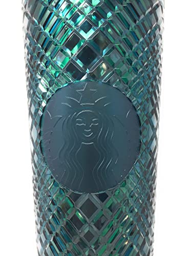 Starbucks Emerald Green Jeweled Tumbler Cold Cup 24oz Tumbler with Straw