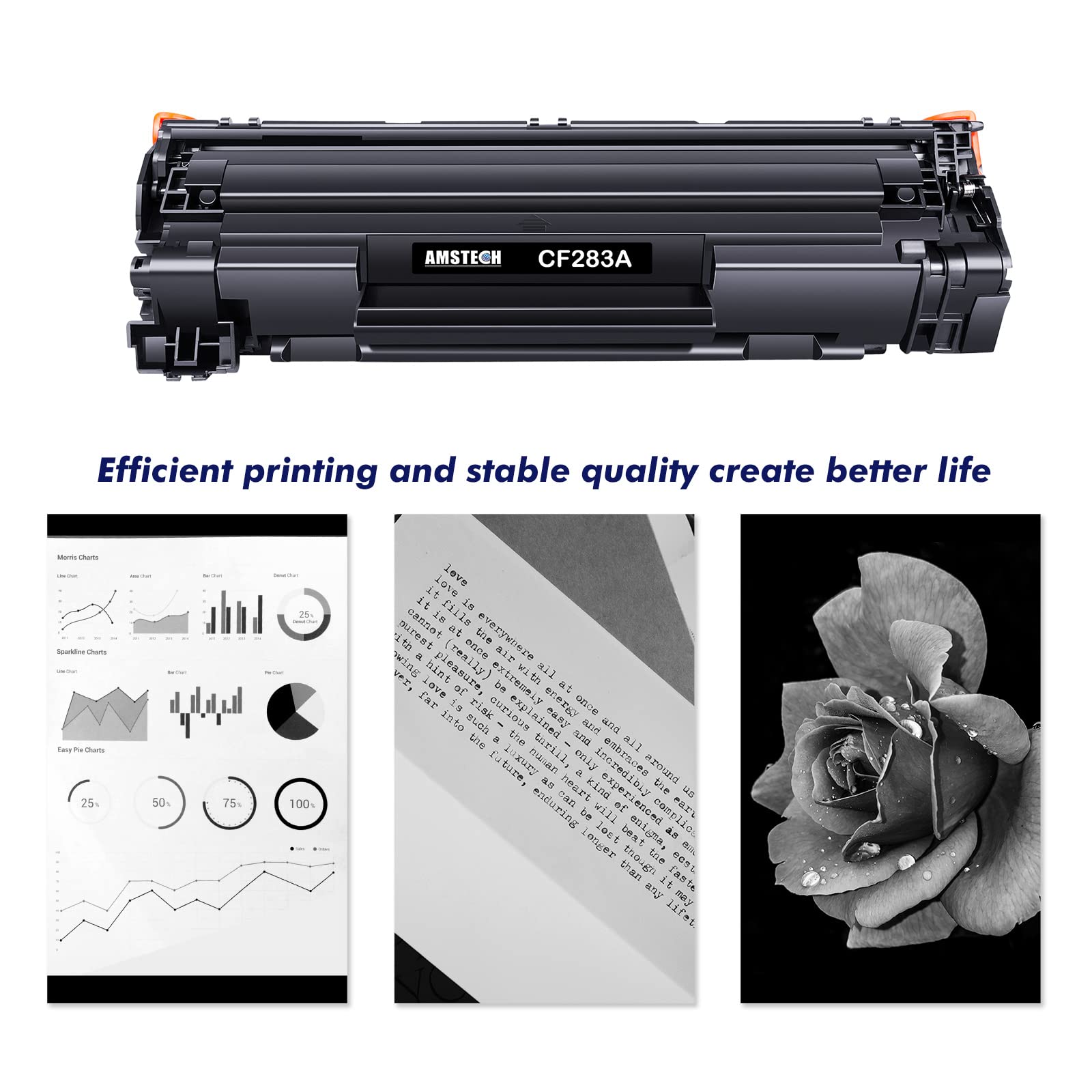 83A CF283A 2-Pack Toner Cartridge Replacement for HP 83A CF283A 83X CF283X Toner Cartridge for HP Pro MFP M125nw M201dw M225dw M255dn M201n M125a M127fw M127fn Printer Toner Black