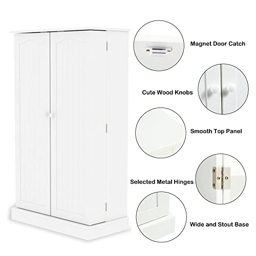 Function Home 41" Kitchen Storage Cabinet, Pantry Cabinet with Doors and Adjustable Shelves for Kitchen, Living Room and Dinning Room in White