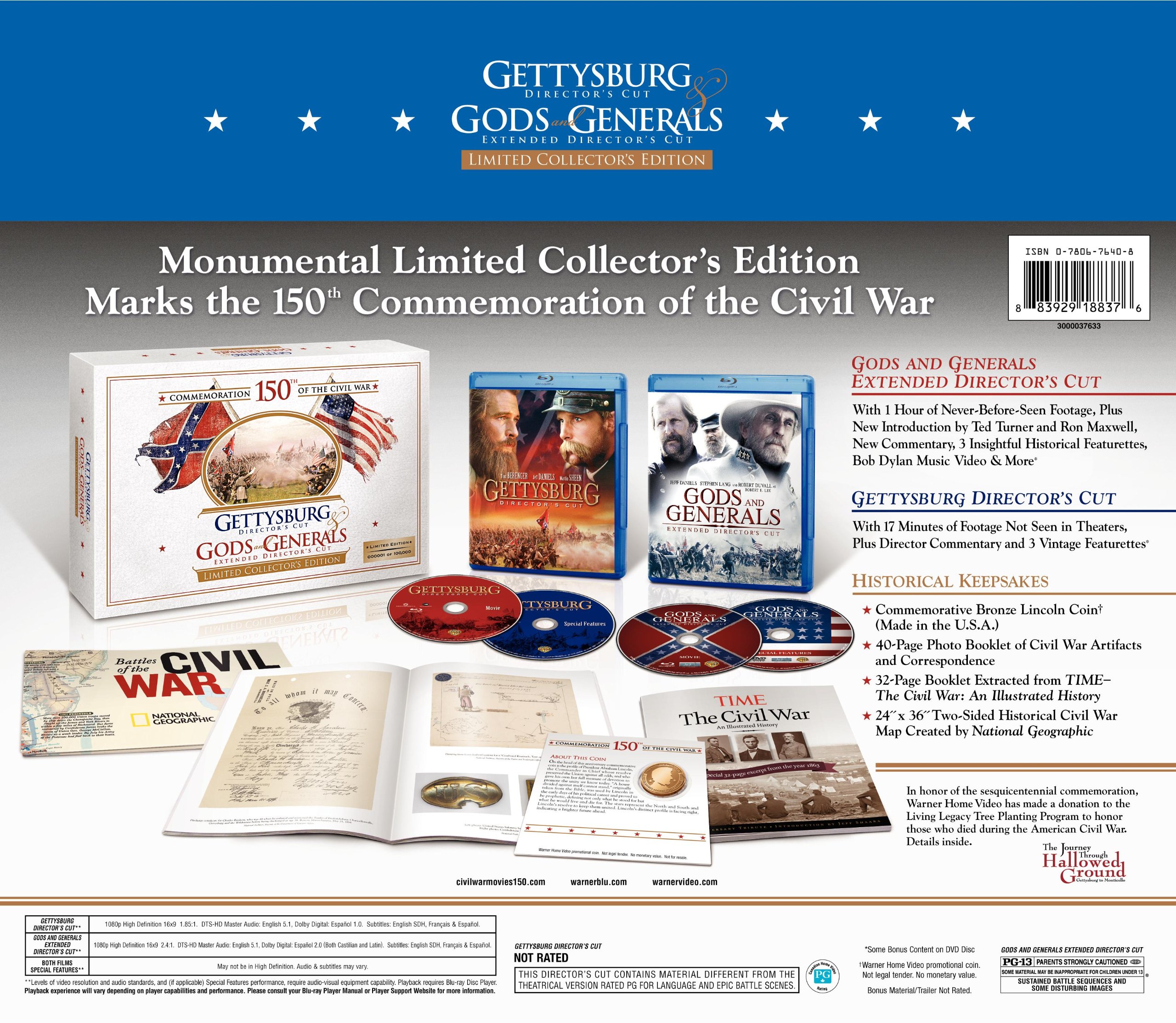 Gettysburg / Gods and Generals (Limited Collector's Edition) [Blu-ray]