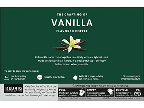 Starbucks Flavored Coffee K-Cup Pods, Vanilla Flavored Coffee, Made without Artificial Flavors, Keurig Genuine K-Cup Pods, 10 CT K-Cups/Box (Pack of 2 Boxes)