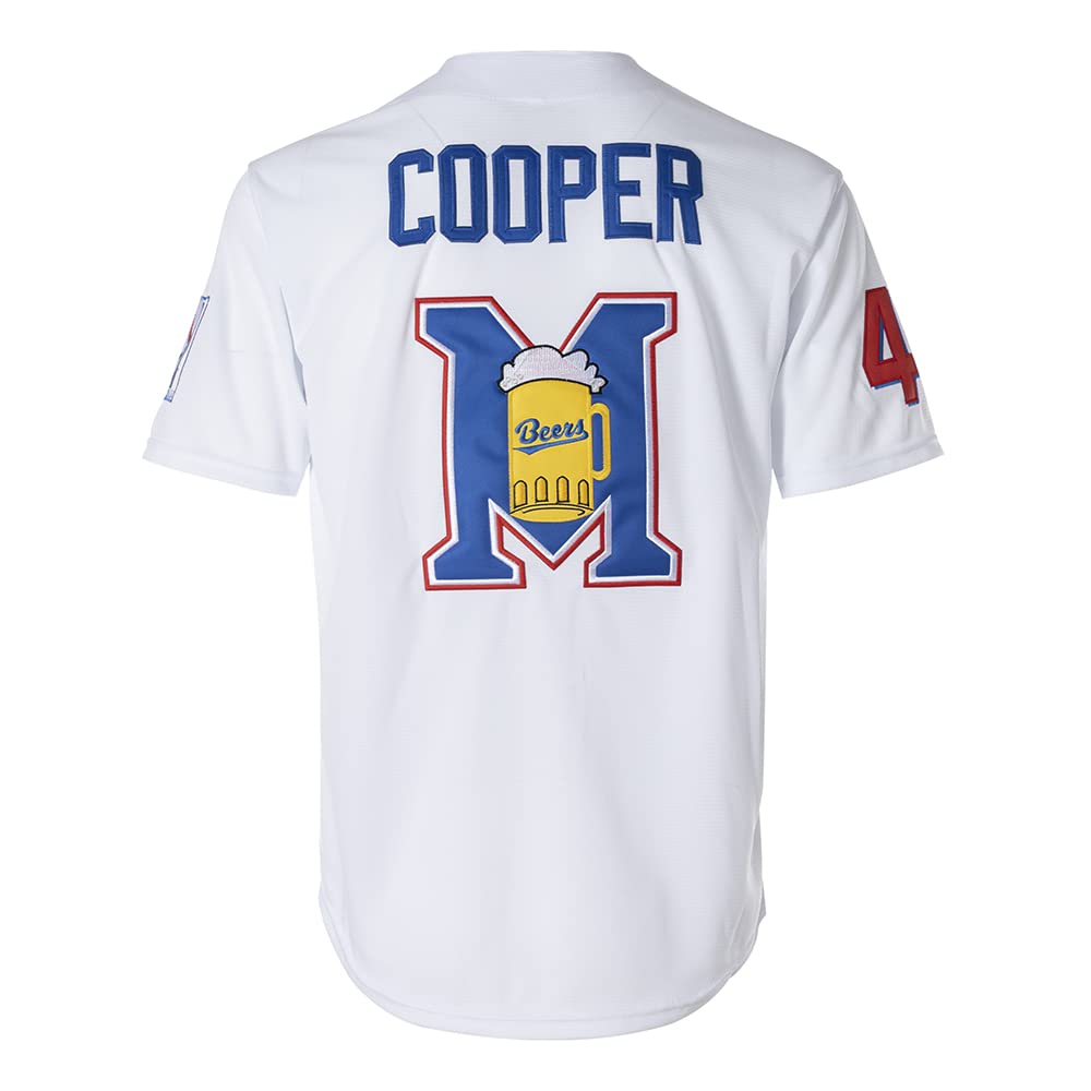 Stitched Doug Remer Beers Jersey Joe Cooper 44# 17# Movie Baseball Jerseys for Mens Size S-3XL (44,X-Large)
