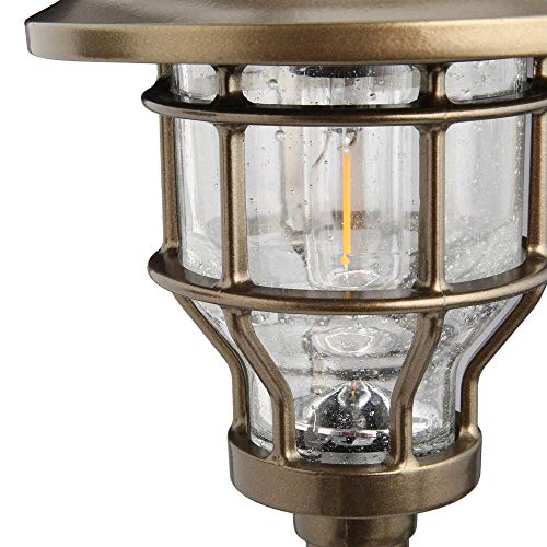 Hampton Bay Solar Brass Outdoor Integrated LED 2500K Vintage Bulb Landscape Pathway Light Set (6-Pac