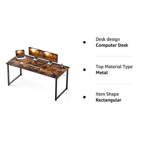 Coleshome 63 Inch Computer Desk, Modern Simple Style Desk for Home Office, Study Student Writing Desk, Vintage
