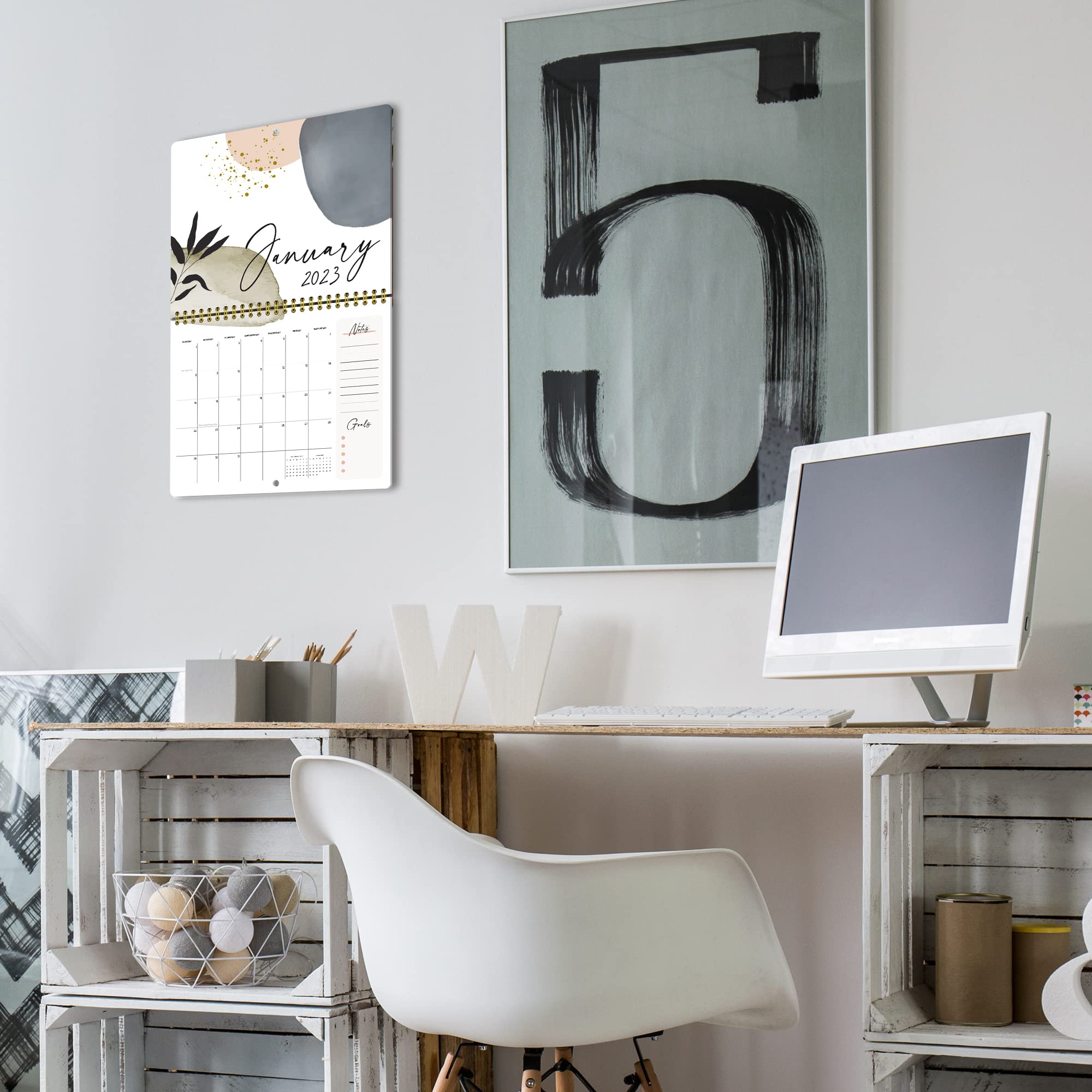 Aesthetic Wall Calendar in Abstract Art Design - Runs Until December 2023 - The Perfect Monthly Calendar for Easy Planning - Incl. 2022