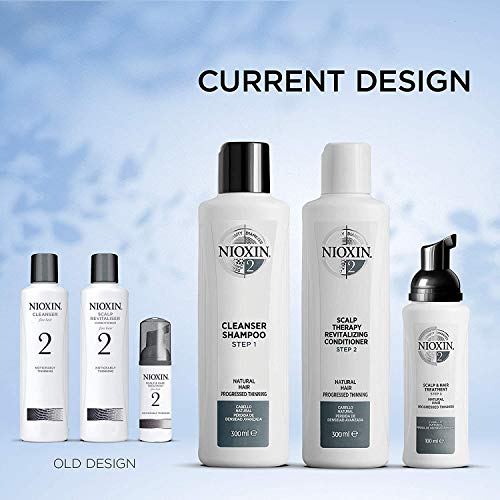 Nioxin System 2 Cleanser Shampoo, Natural Hair with Progressed Thinning, 33.8 Fl Oz