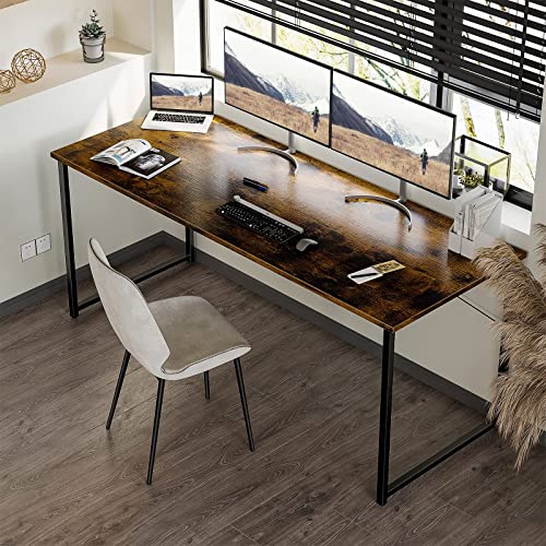 Coleshome 63 Inch Computer Desk, Modern Simple Style Desk for Home Office, Study Student Writing Desk, Vintage