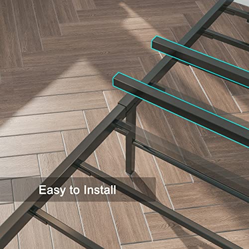 LIKIMIO California King Bed Frames, Easy Assembly, Noise-Free, No Box Spring Needed, Heavy Strong Metal Support Frames, Cal King/Vintage Brown