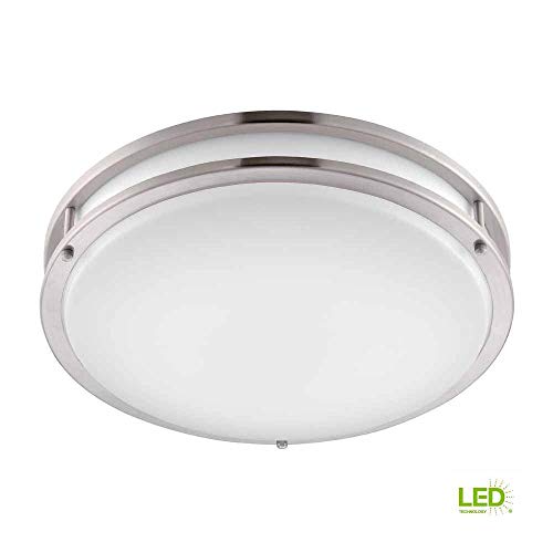 Hampton Bay DC016LED 16" Brushed Nickel LED Round Flush Mount