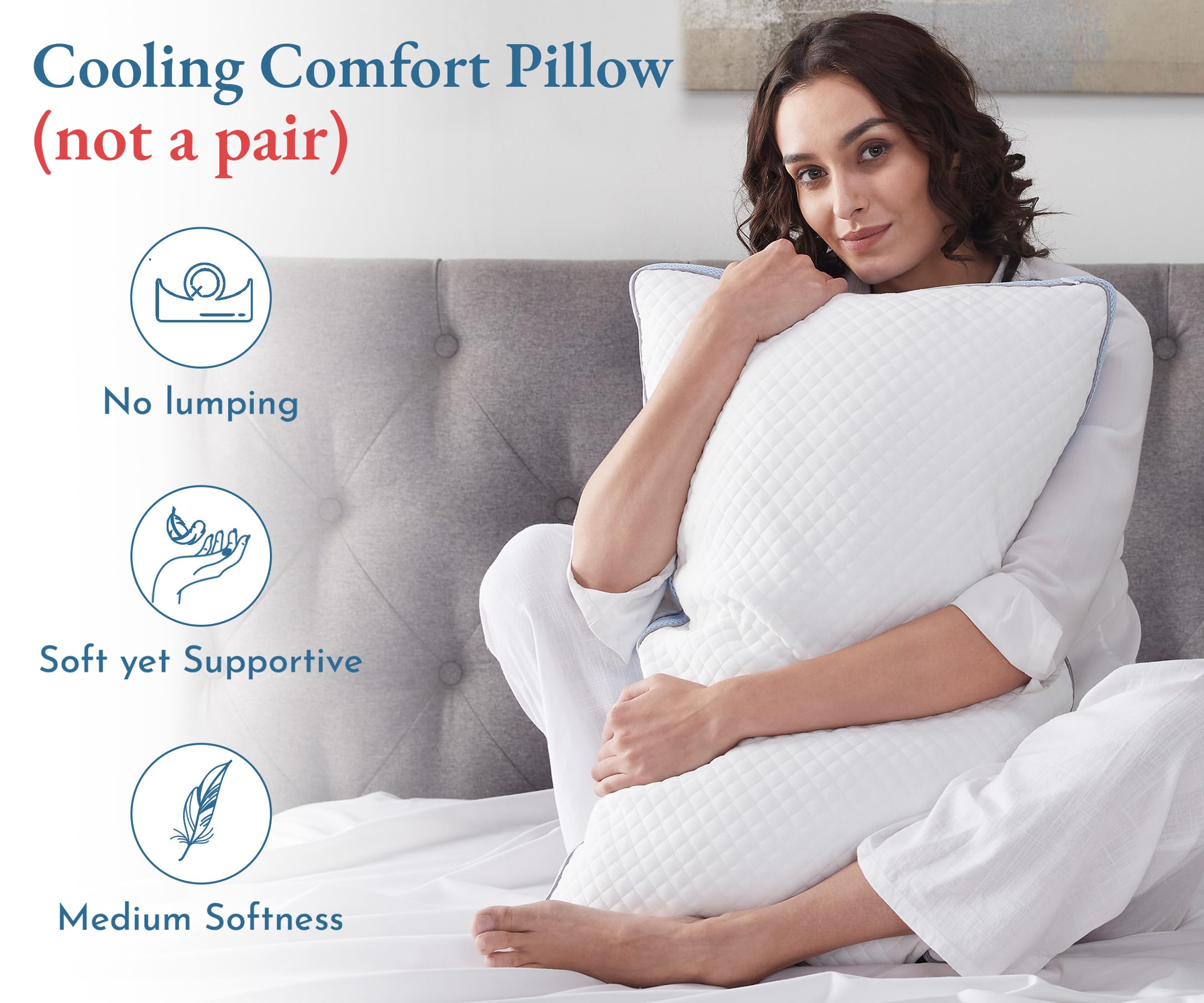 California Design Den Adjustable King Size Bed Pillow - Soft Down Alternative Fill, Adjustable Loft Memory Foam - Cooling Hotel Pillows for Back, Stomach or Side Sleepers - Medium Soft, CertiPUR-US