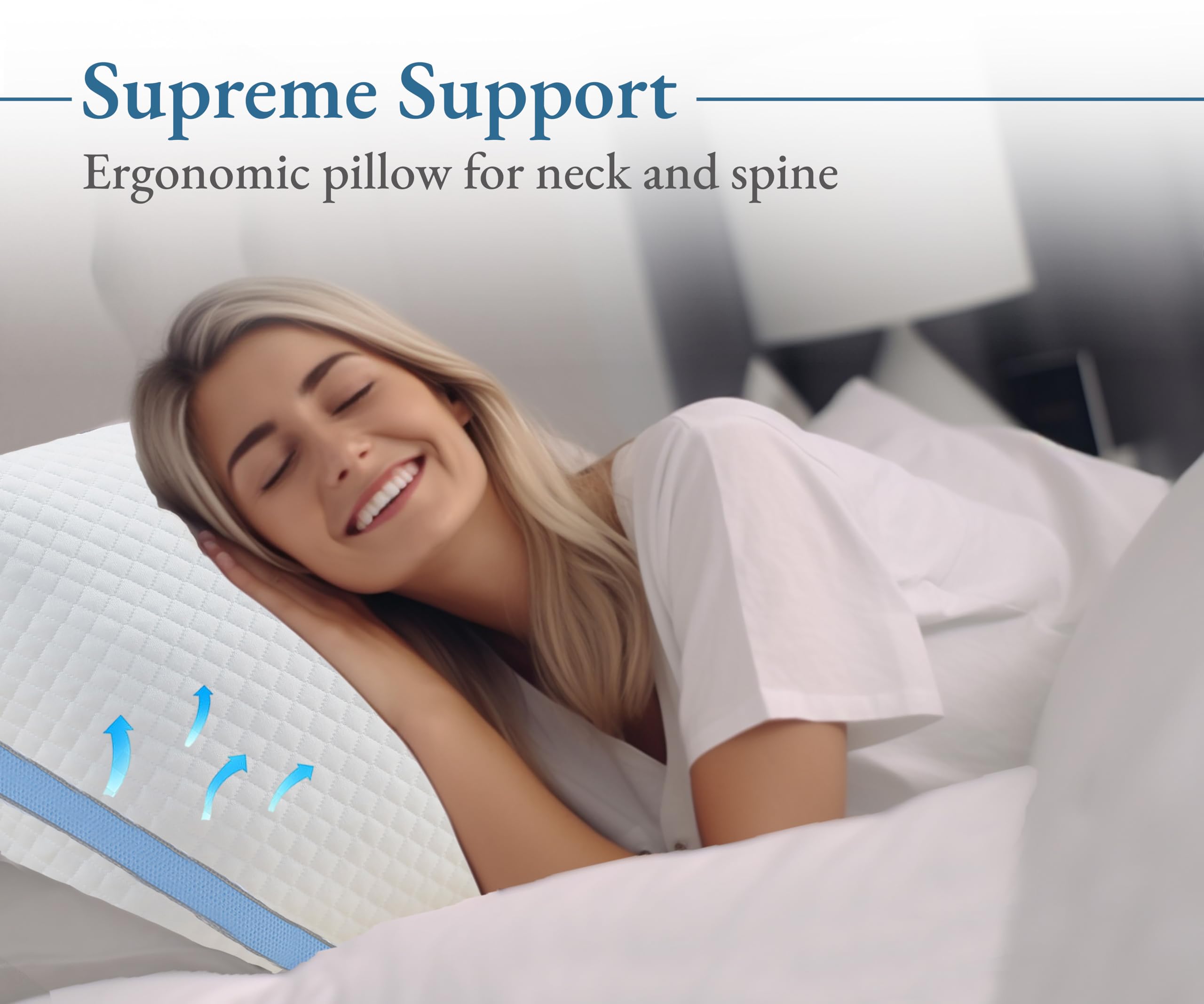 California Design Den Adjustable King Size Bed Pillow - Soft Down Alternative Fill, Adjustable Loft Memory Foam - Cooling Hotel Pillows for Back, Stomach or Side Sleepers - Medium Soft, CertiPUR-US