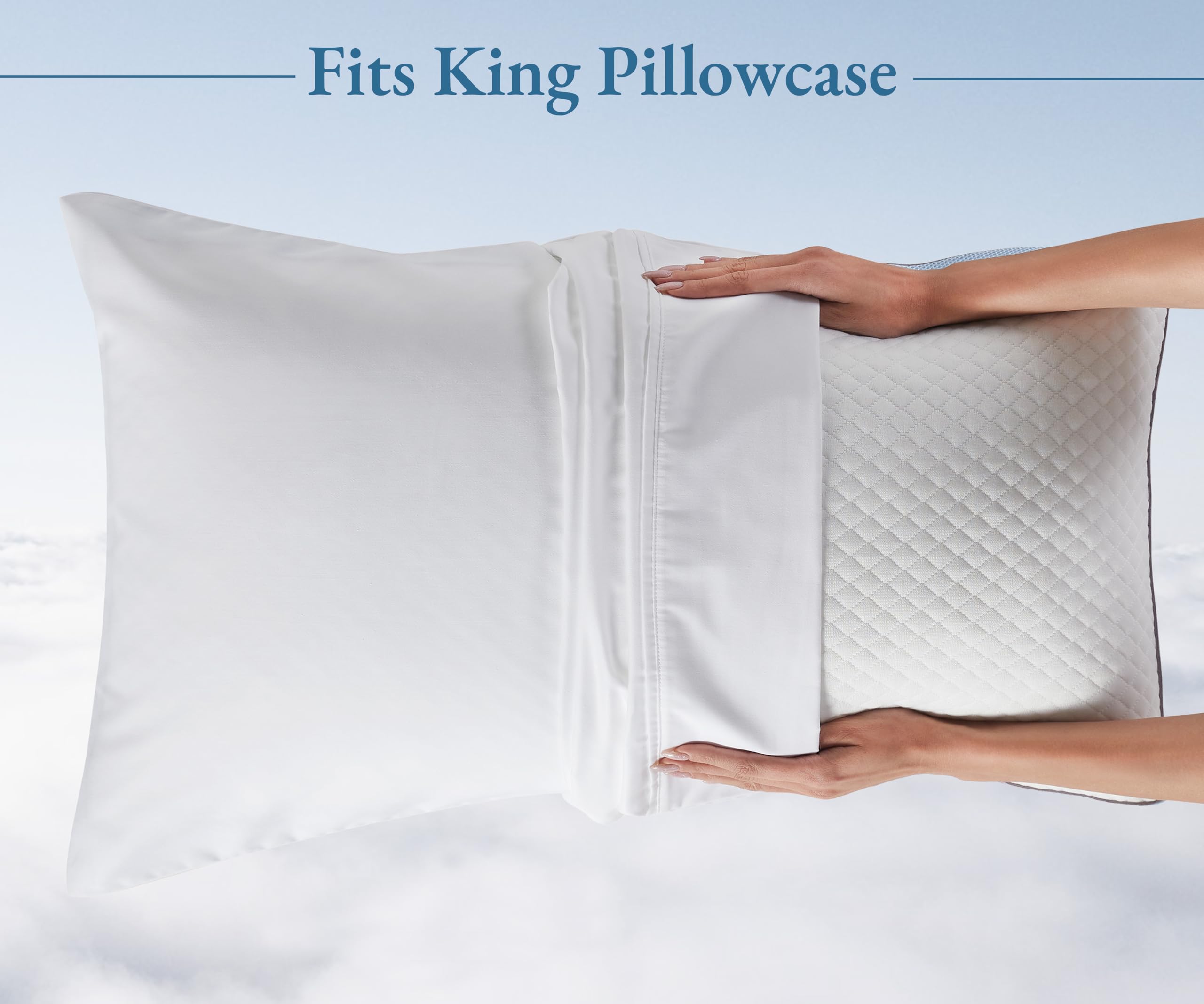 California Design Den Adjustable King Size Bed Pillow - Soft Down Alternative Fill, Adjustable Loft Memory Foam - Cooling Hotel Pillows for Back, Stomach or Side Sleepers - Medium Soft, CertiPUR-US