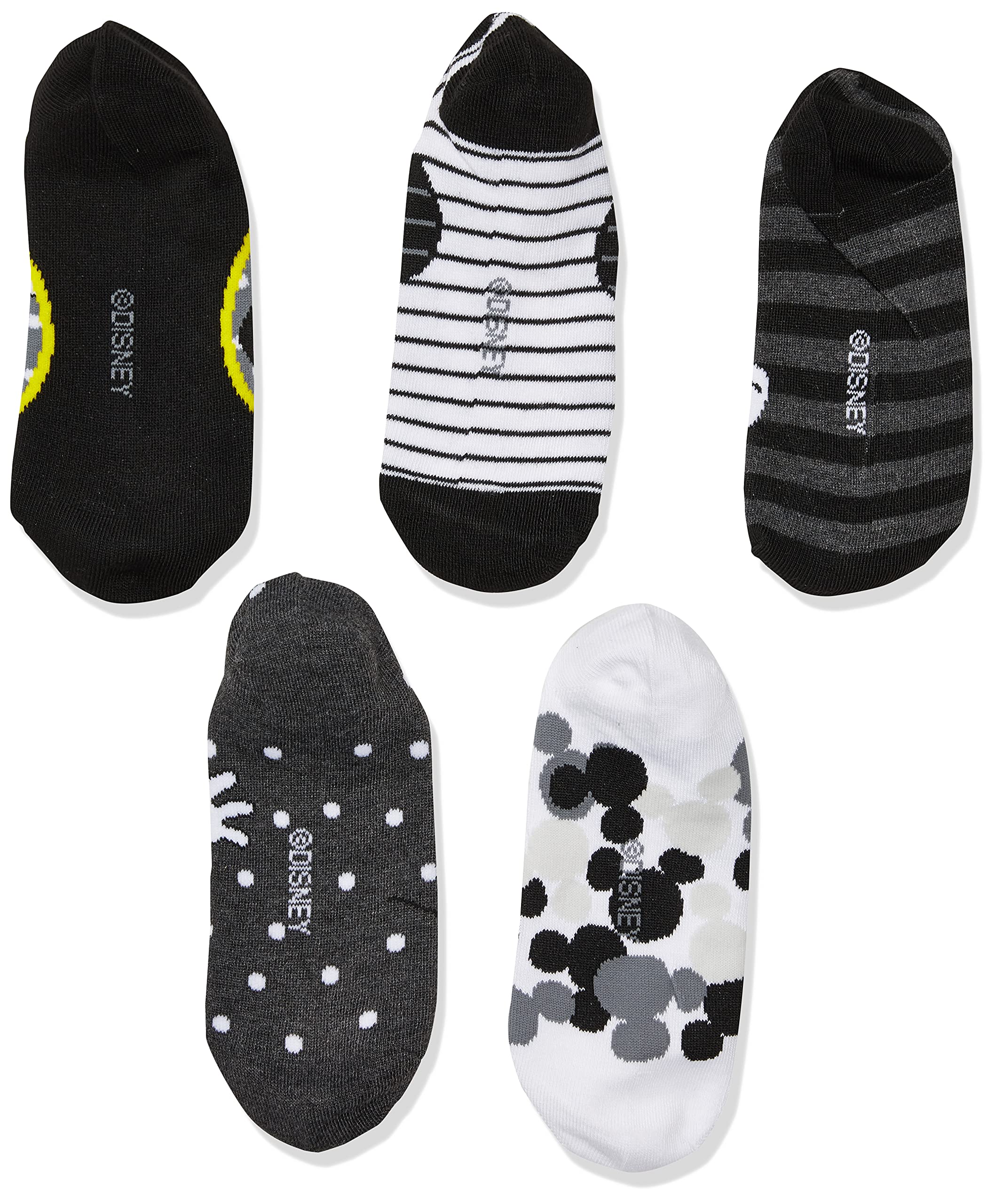 Disney Mickey Mouse Women's 5 Pack No Show Socks
