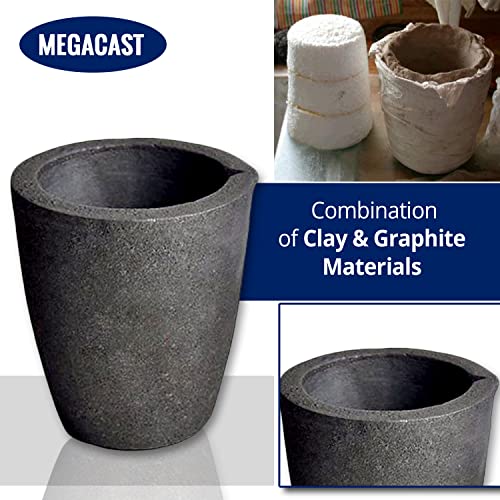 #3 6KG MegaCastā¢, Foundry Clay Graphite Crucibles Black Cup Furnace Torch Melting Casting Refining Gold Silver Copper Brass Aluminum