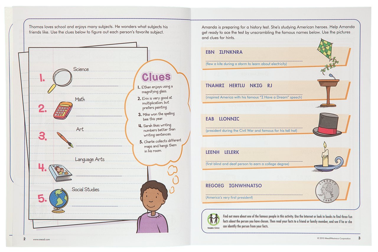 Mead 3rd Grade Problem Solving Workbook, 10 x 8-Inches, 96 Pages (48032)