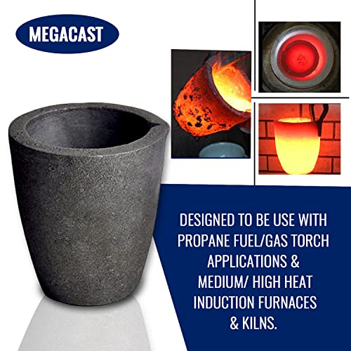 #3 6KG MegaCastā¢, Foundry Clay Graphite Crucibles Black Cup Furnace Torch Melting Casting Refining Gold Silver Copper Brass Aluminum