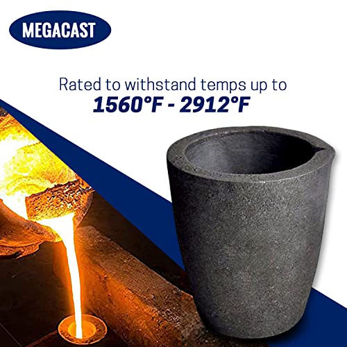 #3 6KG MegaCastā¢, Foundry Clay Graphite Crucibles Black Cup Furnace Torch Melting Casting Refining Gold Silver Copper Brass Aluminum
