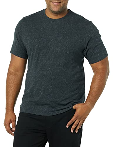 Amazon Essentials Men's Short Sleeve T-Shirts, Slim-Fit, Crewneck, Pack of 2, Black/Charcoal Heather, XX-Large