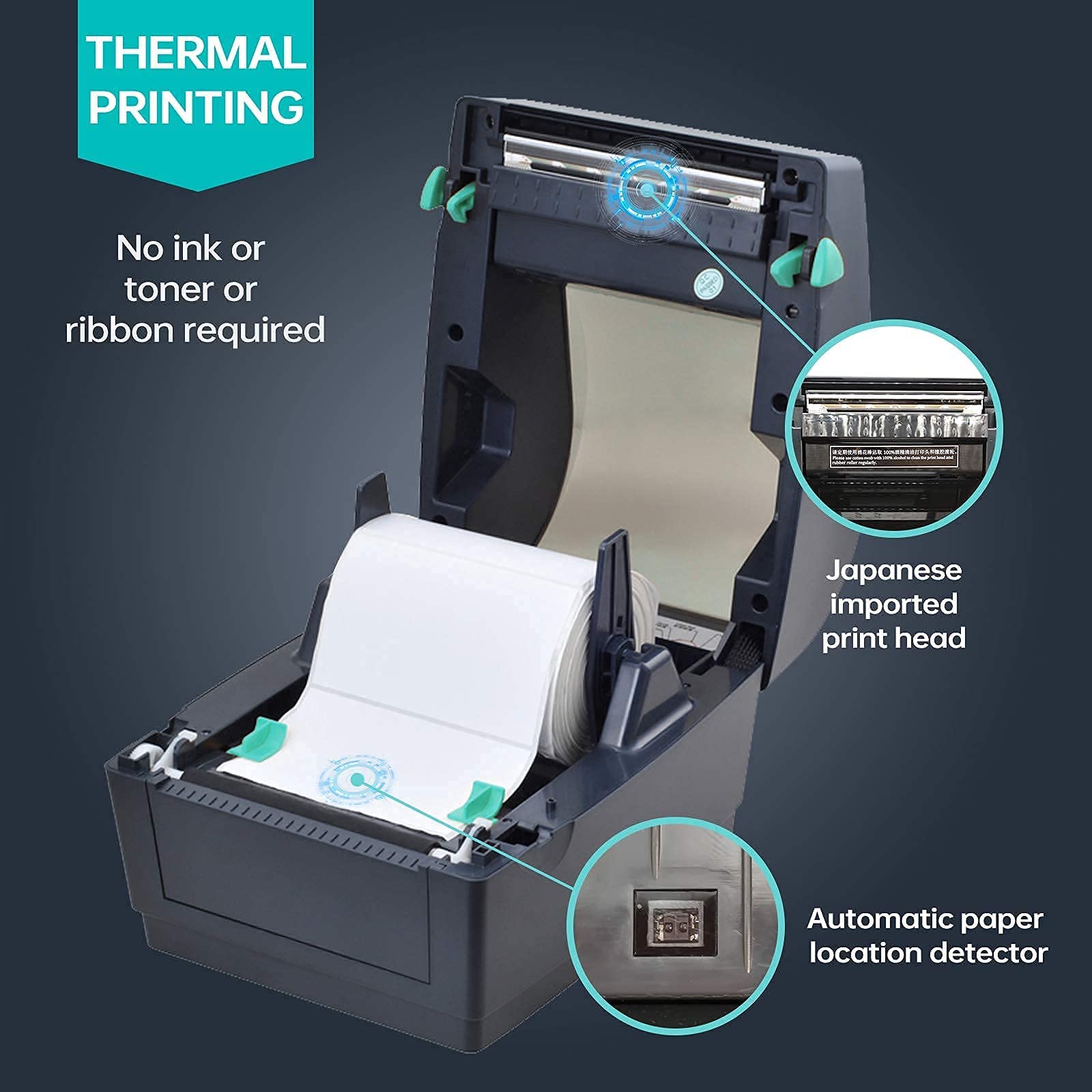 HotLabel Shipping Label Printer - Direct Thermal Label Printer 4x6 for Logistics Packaging Postage Home Small Business Sticker Printer Machine Compatible with UPS USPS Amazon FedEx - Windows Mac