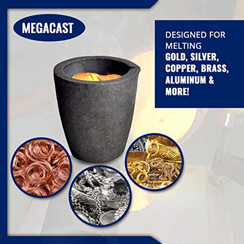 #3 6KG MegaCastā¢, Foundry Clay Graphite Crucibles Black Cup Furnace Torch Melting Casting Refining Gold Silver Copper Brass Aluminum
