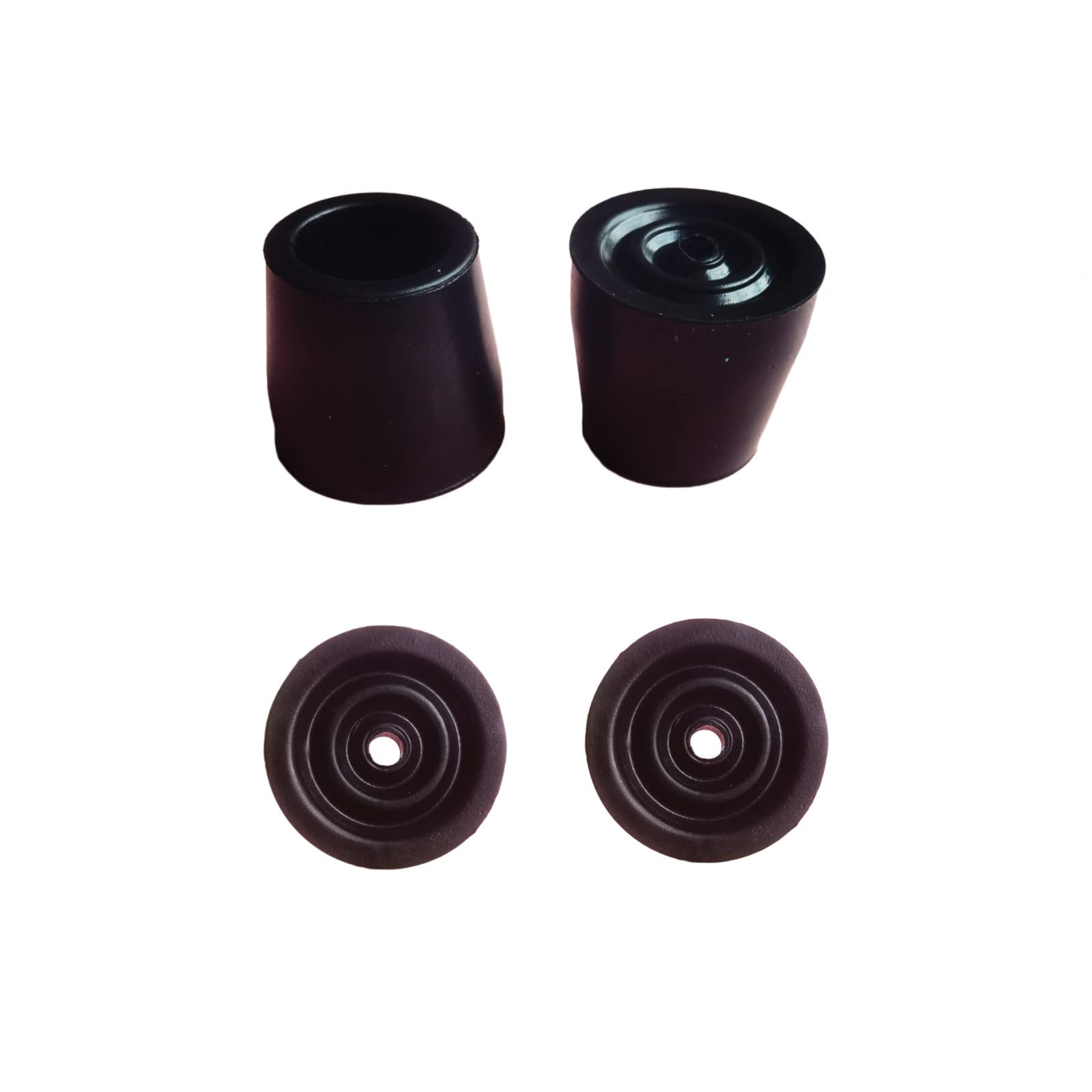 Walker Rubber Tips Replacement 1 Inch Heavy Duty Steel-Reinforced Rubber Tips for Walkers Commodes Shower Chairs Walking Canes, Essential Walker Feet Accessories for Seniors