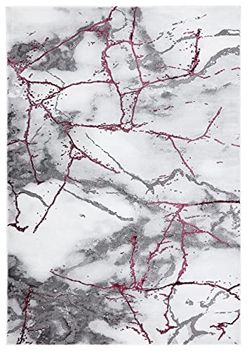 SAFAVIEH Craft Collection 5'3" x 7'6" Grey / Wine CFT877S Modern Abstract Non-Shedding Living Room Bedroom Dining Home Office Area Rug