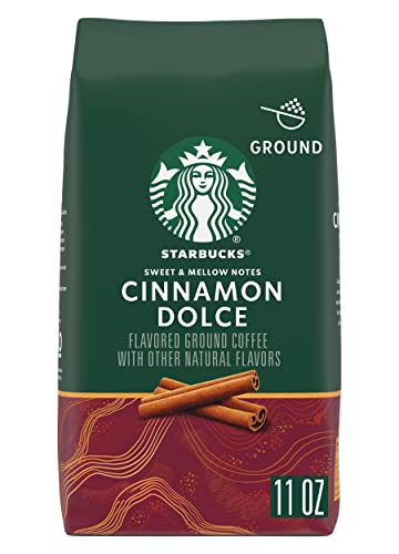 Starbucks Flavored Ground Coffee, Cinnamon Dolce Flavored Coffee, Blonde Roast Coffee, Made with Ground Arabica Coffee Beans, 11-Ounce Bag (Pack of 2)