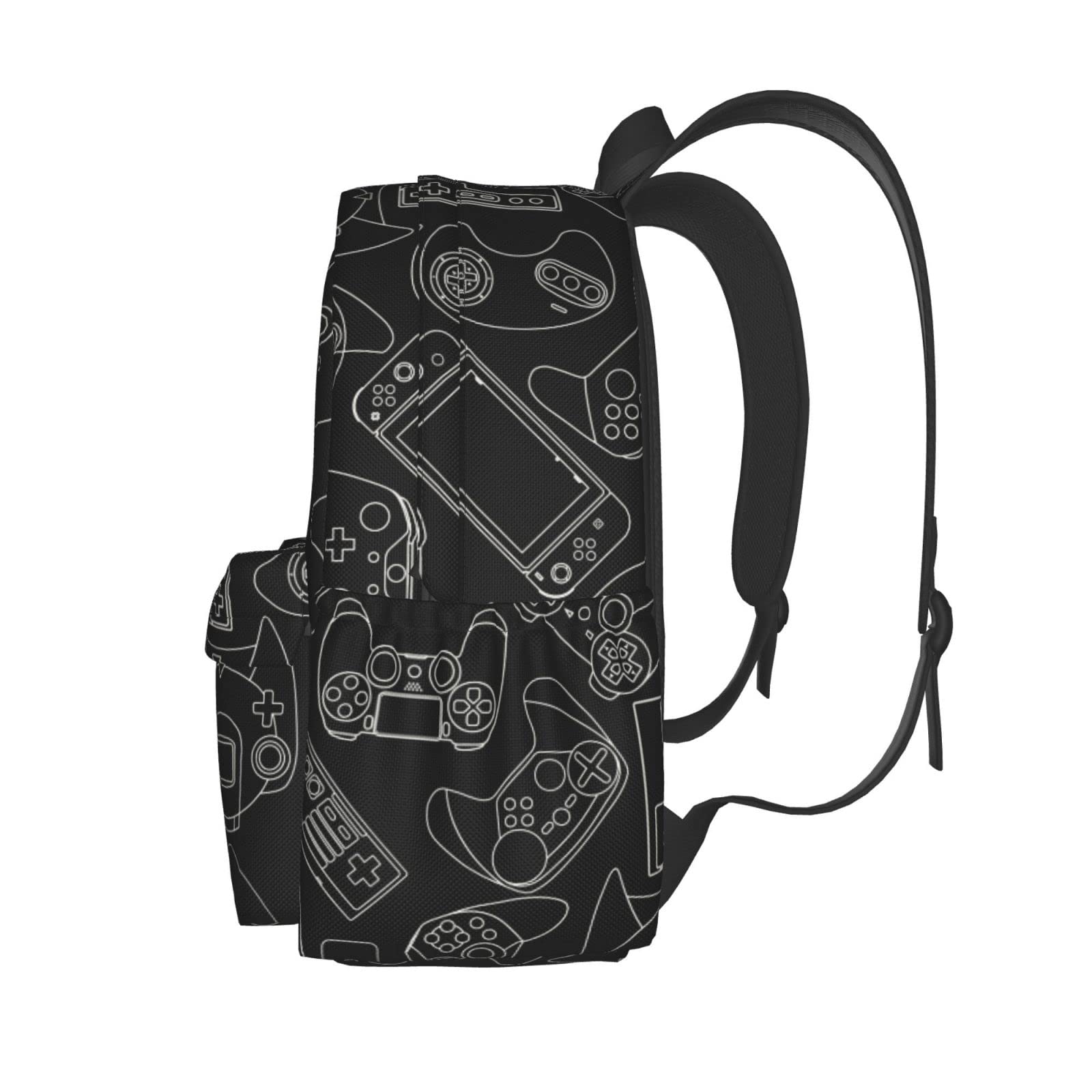 Oplp Video Game Controller Background Gadgets Large Capacity Backpack Lightweight Personalized Laptop Bag Tablet Travel School Bag with Multiple Pockets