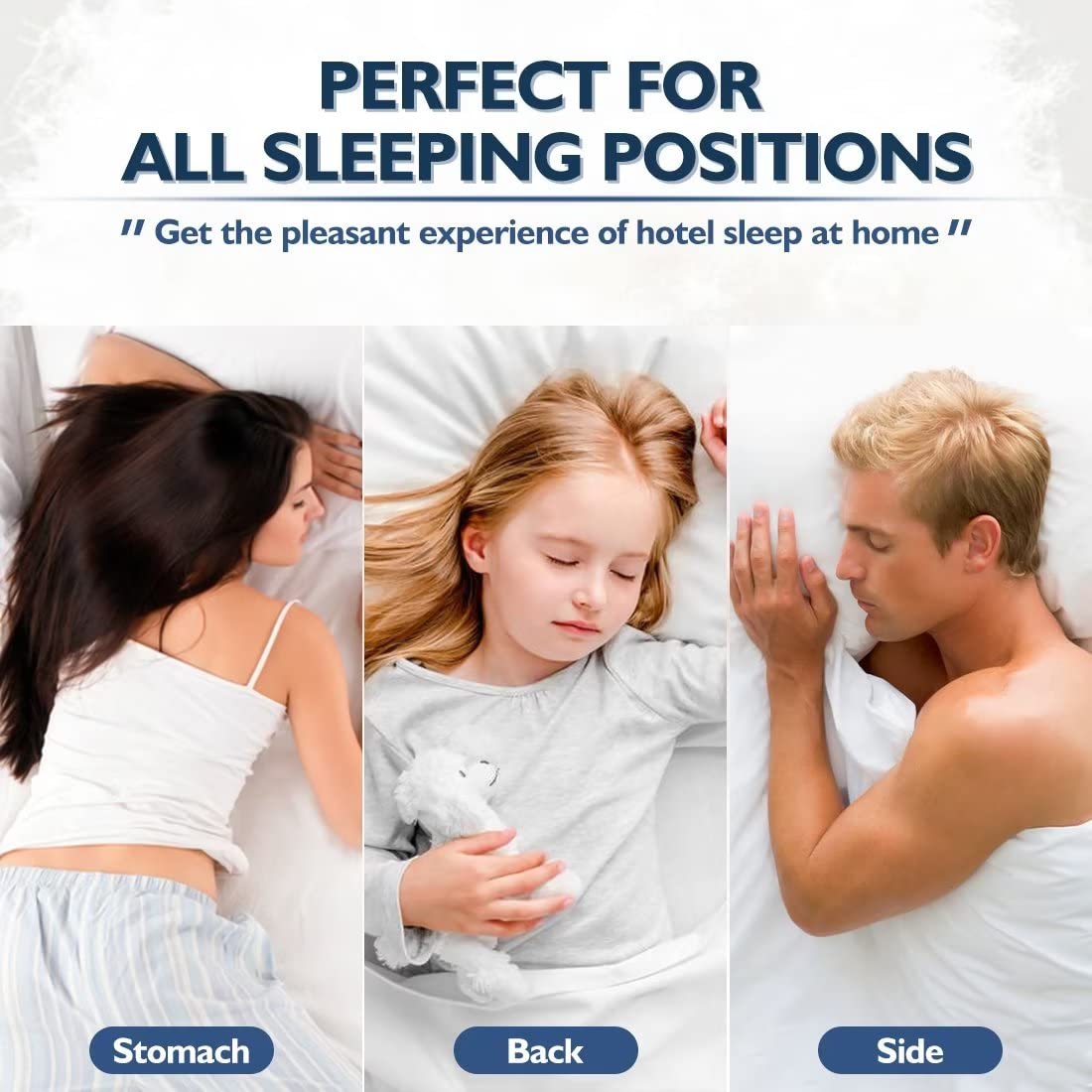 JICUSE Bed Pillows King Size Set of 2, Hotel Quality King Pillows 2 Pack for Sleeping with Soft Down Alternative Filling, Gusseted Bedding Pillow for Back, Stomach or Side Sleepers, 20" x 36"