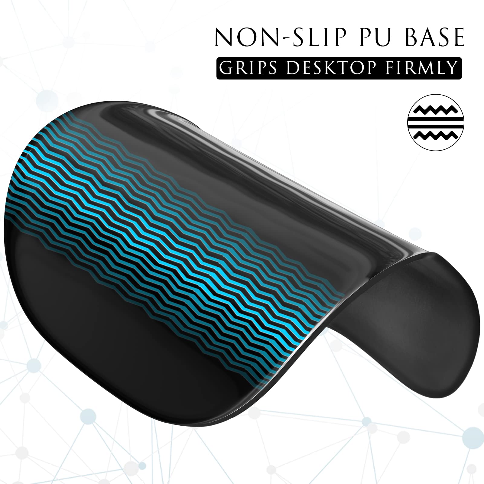 MROCO Ergonomic Mouse Pad with Wrist Support Gel Mouse Pad with Wrist Rest, Comfortable Computer Mouse Pad for Laptop, Pain Relief Mousepad with Non-slip PU Base for Office & Home, 9.4 x 8.1 in, Black