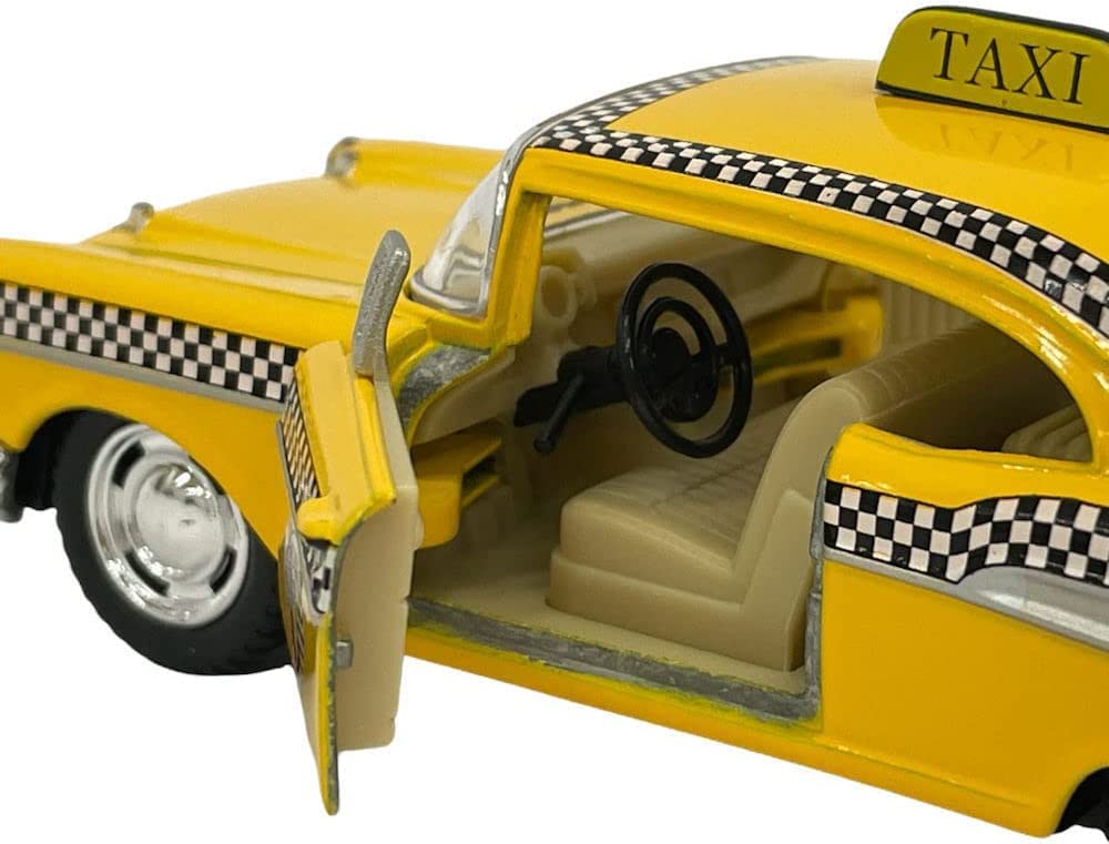 KiNSMART 1957 Chevy Bel Air Coupe Classic π Taxi Cab 5" 1:40 Scale Die Cast Metal Model Toy Car