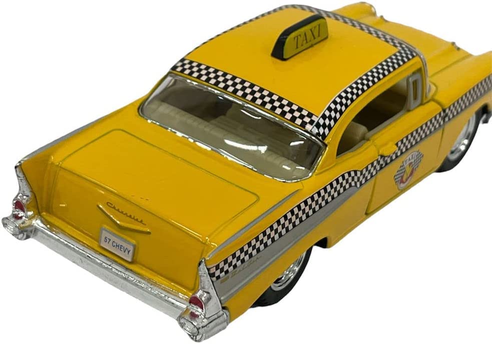 KiNSMART 1957 Chevy Bel Air Coupe Classic π Taxi Cab 5" 1:40 Scale Die Cast Metal Model Toy Car