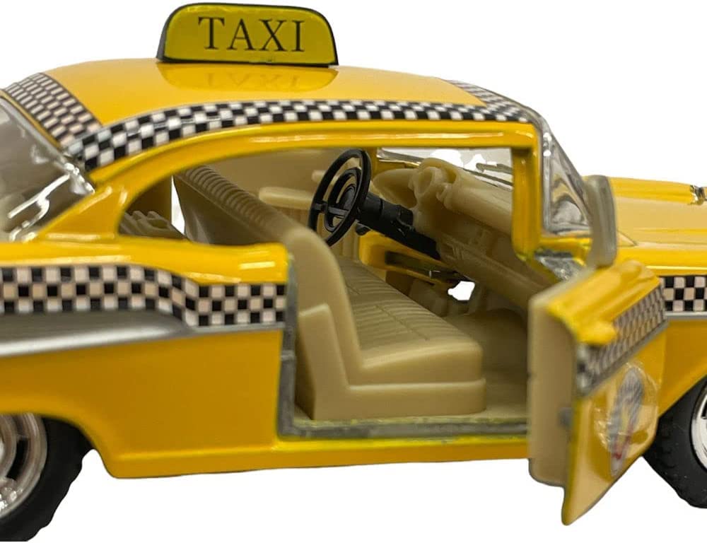 KiNSMART 1957 Chevy Bel Air Coupe Classic π Taxi Cab 5" 1:40 Scale Die Cast Metal Model Toy Car
