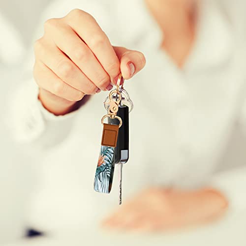 Handlein Key Ring Bracelet ,Mini Keychain Bracelet for Women,Key Rings for Keychains Holder Car ID Badges Card Wallet Phone Camera.(Yellow Flower)