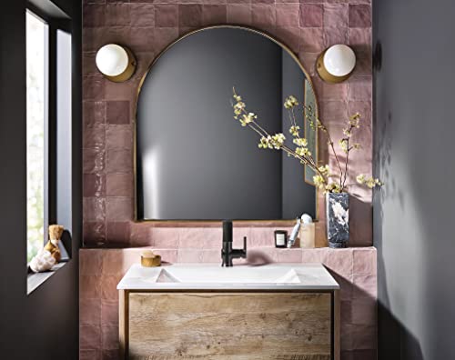 Moen Doux Matte Black One-Handle High Arc Laminar Stream Bathroom Faucet, S6910BL
